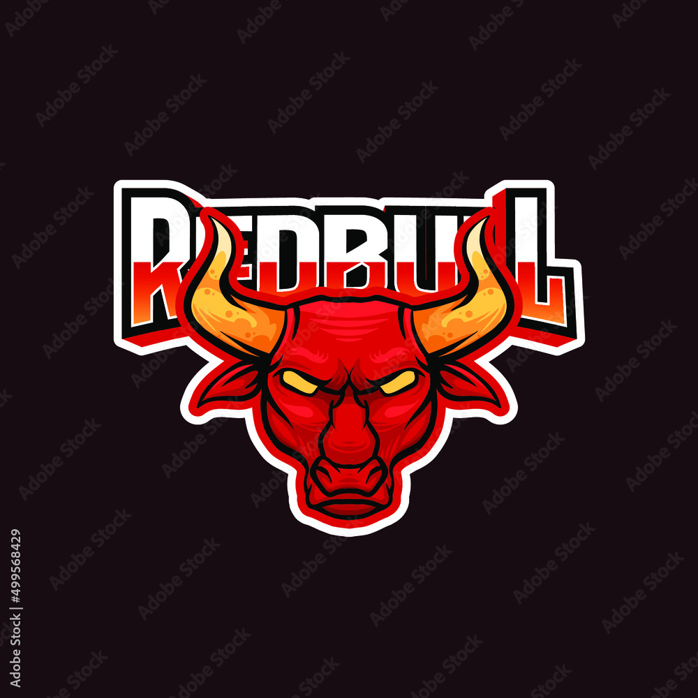 Red Bull E-Sport Logo, Mascot, and Emblem Template Isolated Vector ...