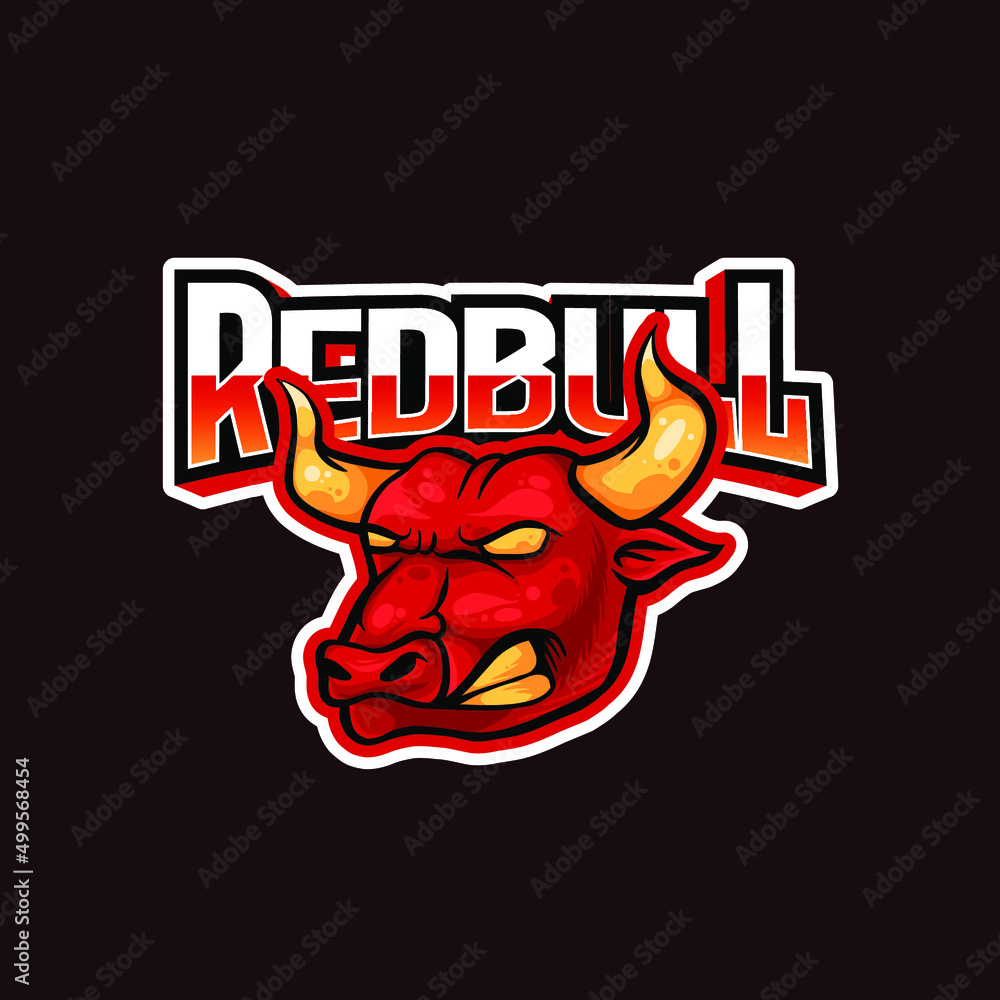 Red Bull E-Sport Logo, Mascot, and Emblem Template Isolated Vector ...