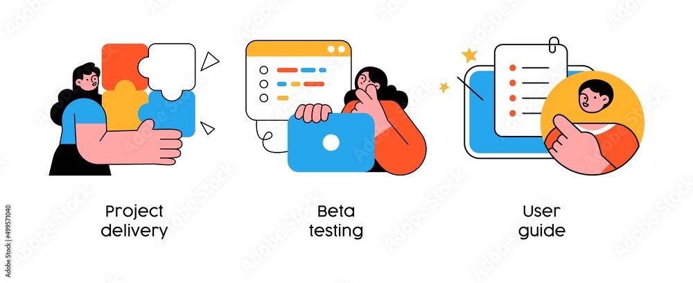 Customer experience abstract concept vector illustration set. Project ...