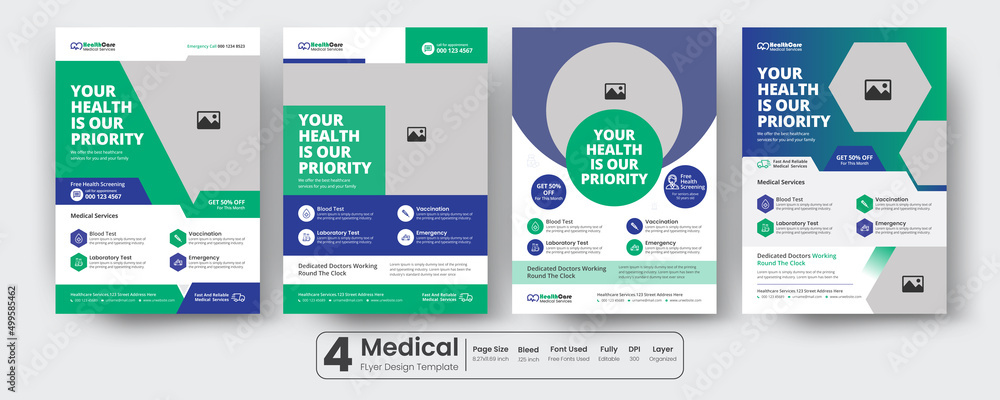 Medical Healthcare Flyer Template. medical design layout background ...
