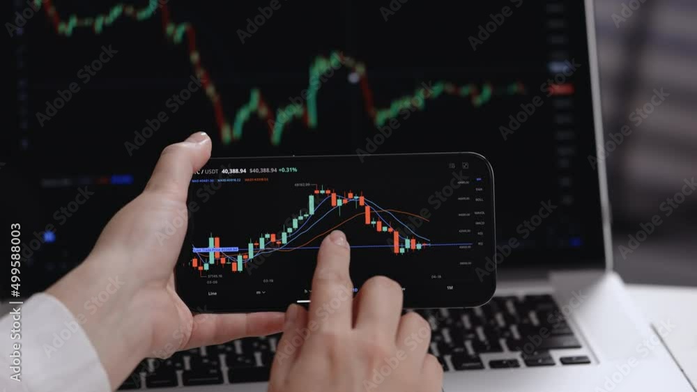 Investment stockbroker risk analysis using multiple devices. Financial ...