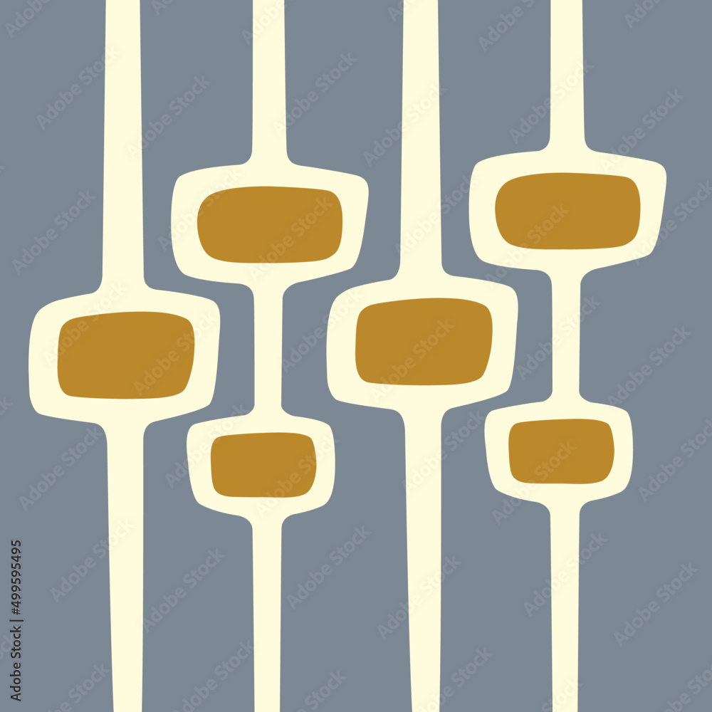 Slate gray and gold ochre Mid-Century Modern "Mod Pod" pattern in ...