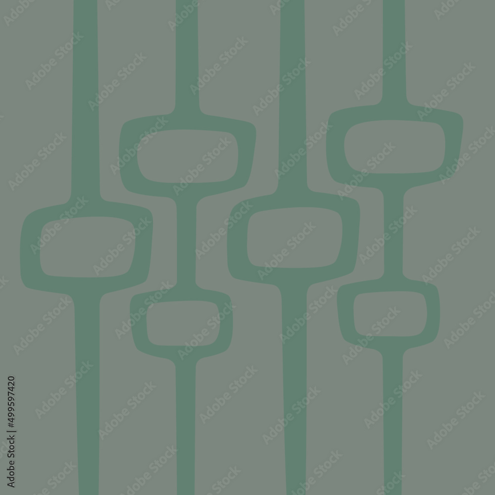 Cool gray and blue green Mid-Century Modern "Mod Pod" pattern in ...