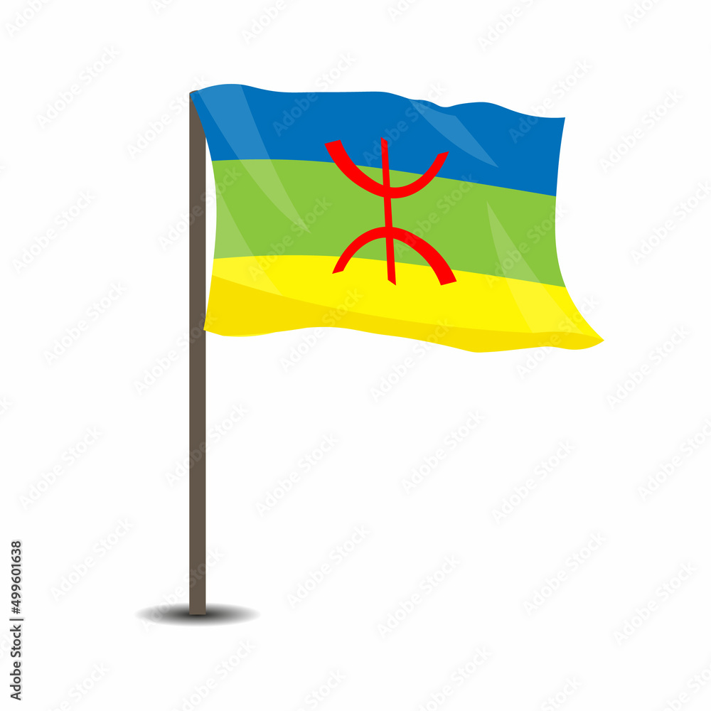 Amazigh Berber kabyle flag vector Stock Vector | Adobe Stock