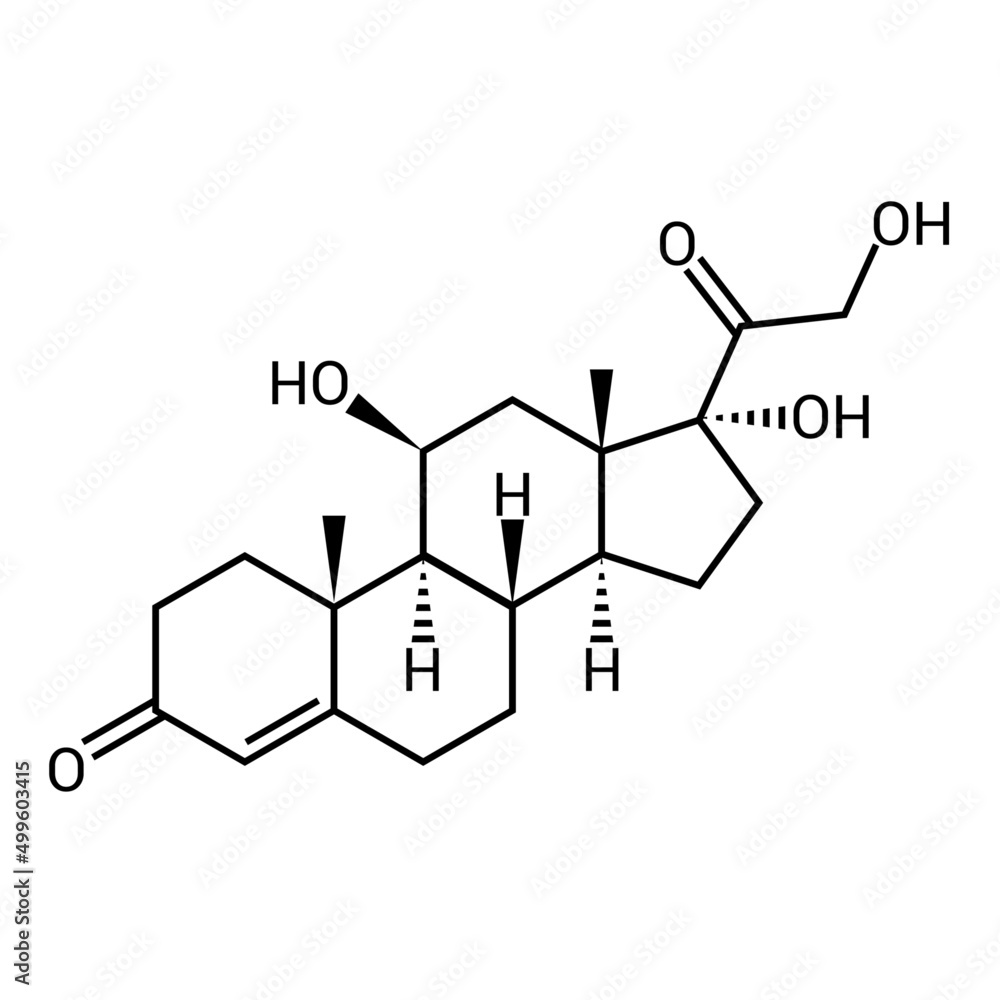 chemical structure of cortisol (C21H30O5) Stock Vector | Adobe Stock