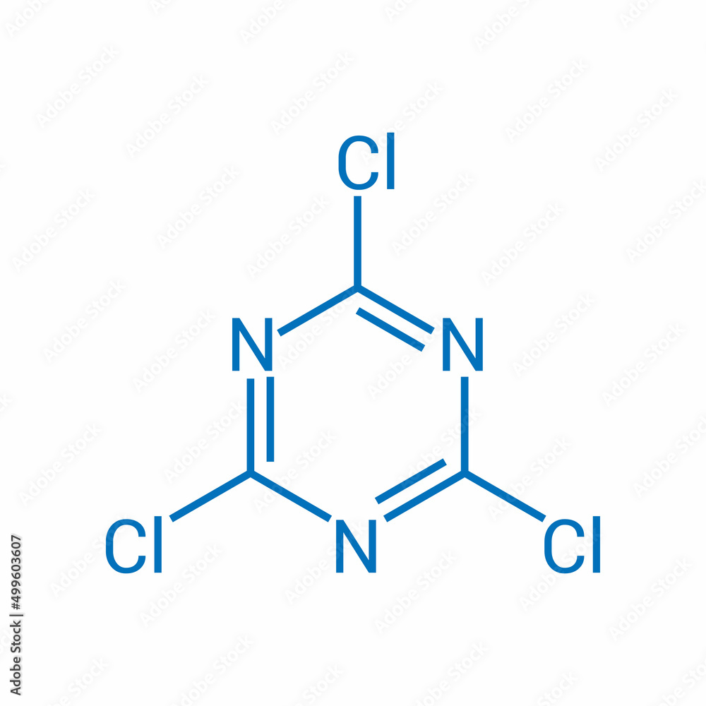 chemical structure of Cyanuric chloride (C3Cl3N3) Stock Vector | Adobe ...