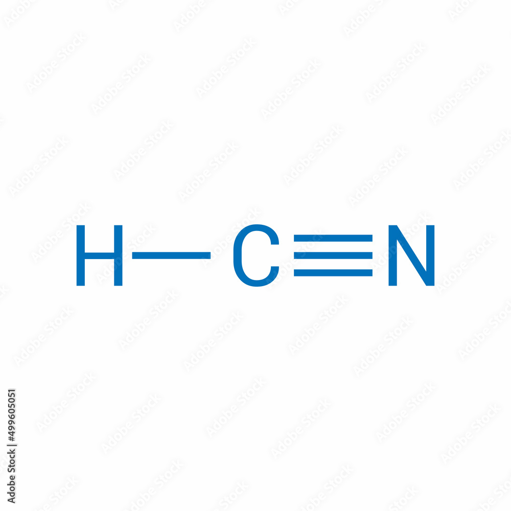 chemical structure of Hydrogen cyanide (HCN) Stock Vector | Adobe Stock