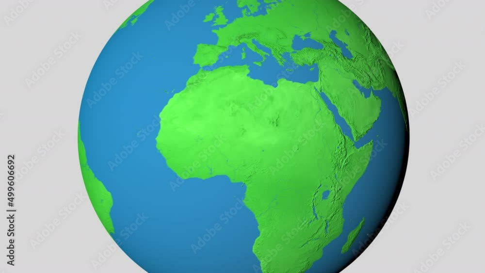 Seamless looping animation of the earth zooming in to the 3d map of ...