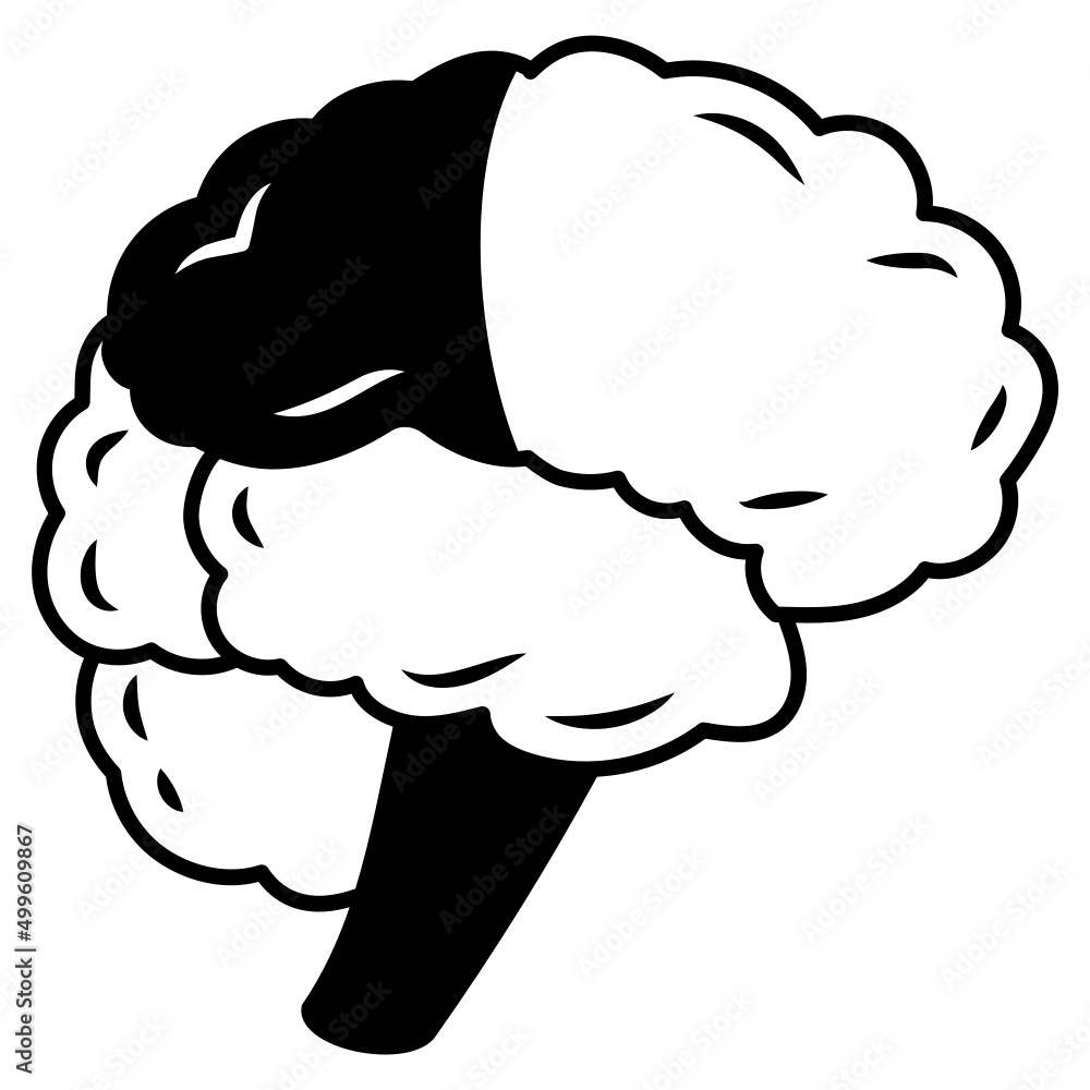 Brain and Nervous System Concept vector line icon Design, Organ System ...