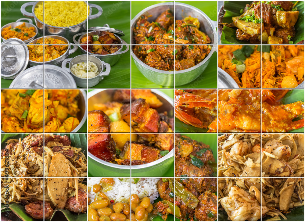 collage de plats créoles de la gastronomie réunionnaise Stock Photo ...
