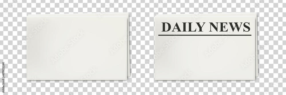 Vector realistic isolated newspaper blank template for Daily News on ...