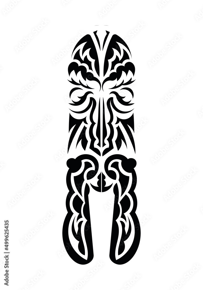 Maori style face. Tattoo patterns. Isolated on white background. Vector ...