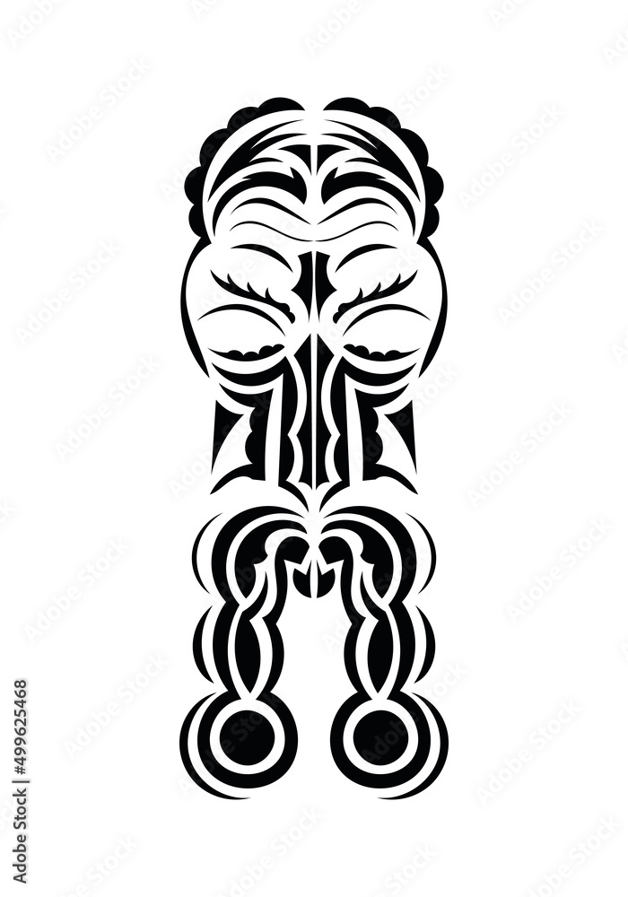 Maori style face. Tattoo patterns. Flat style. Vector illustration ...