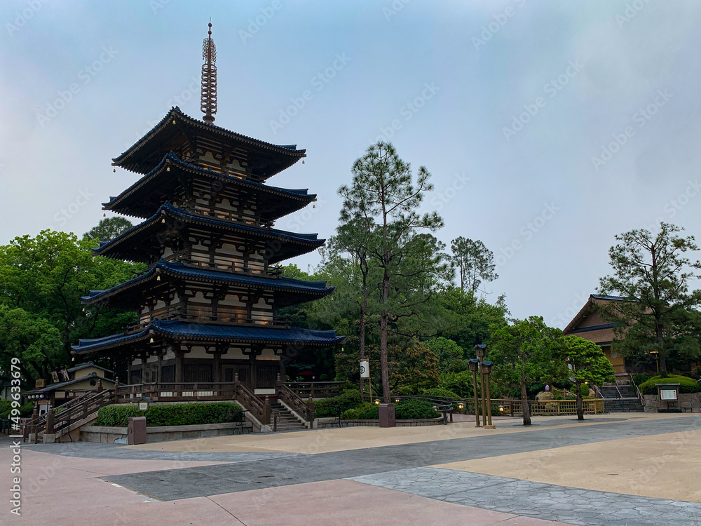 The pagoda in front of the Japanese Pavilion in Disney's EPCOT world ...