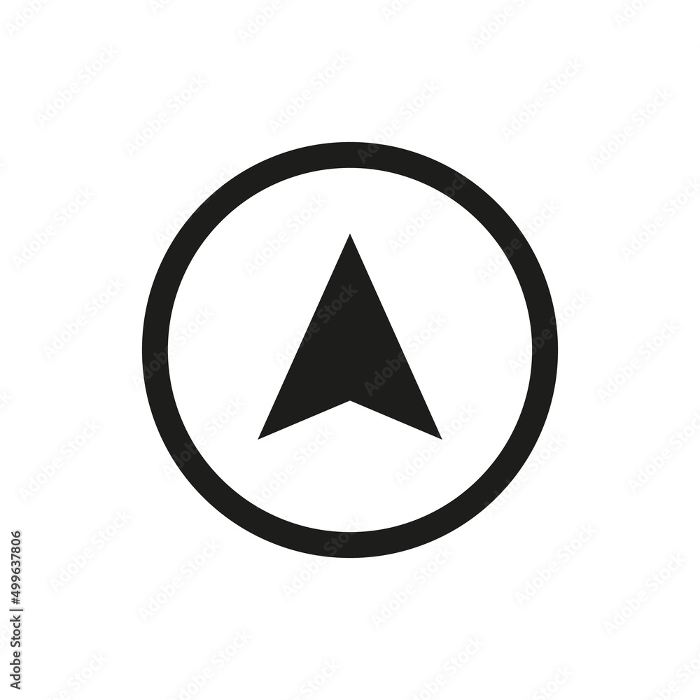Arrow map direction. Compass icon isolated on white background. Compass ...