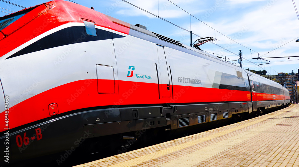High-Speed Italian Train Frecciarossa by Trenitalia, Italy Stock Photo ...