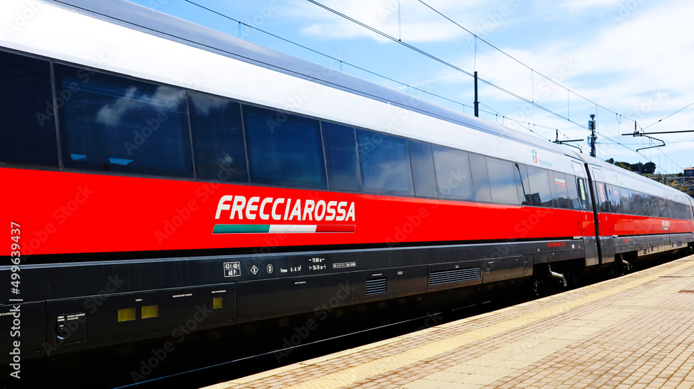 High-Speed Italian Train Frecciarossa by Trenitalia, Italy Stock Photo ...