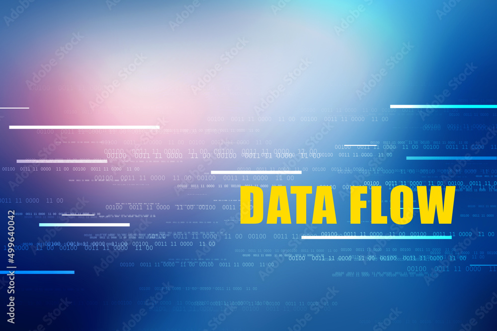 2d illustration Data Flow concept Stock Illustration | Adobe Stock