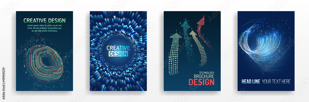 Abstract vector template in hi-tech style. Modern cover design using ...