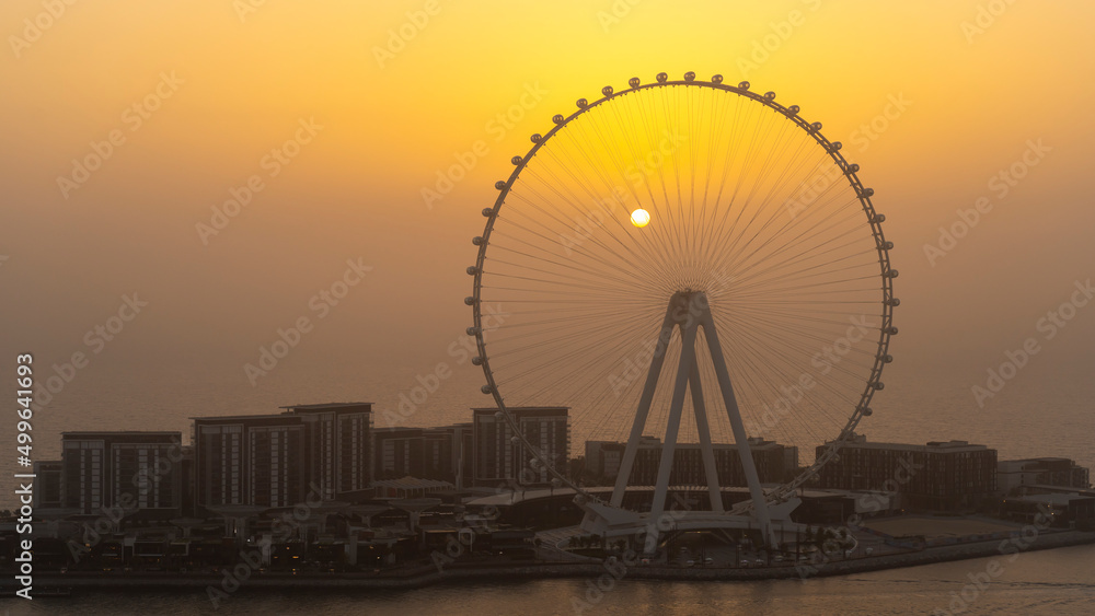 Dubai, United Arab Emirates. Amazing aerial view of the Ain Dubai at ...