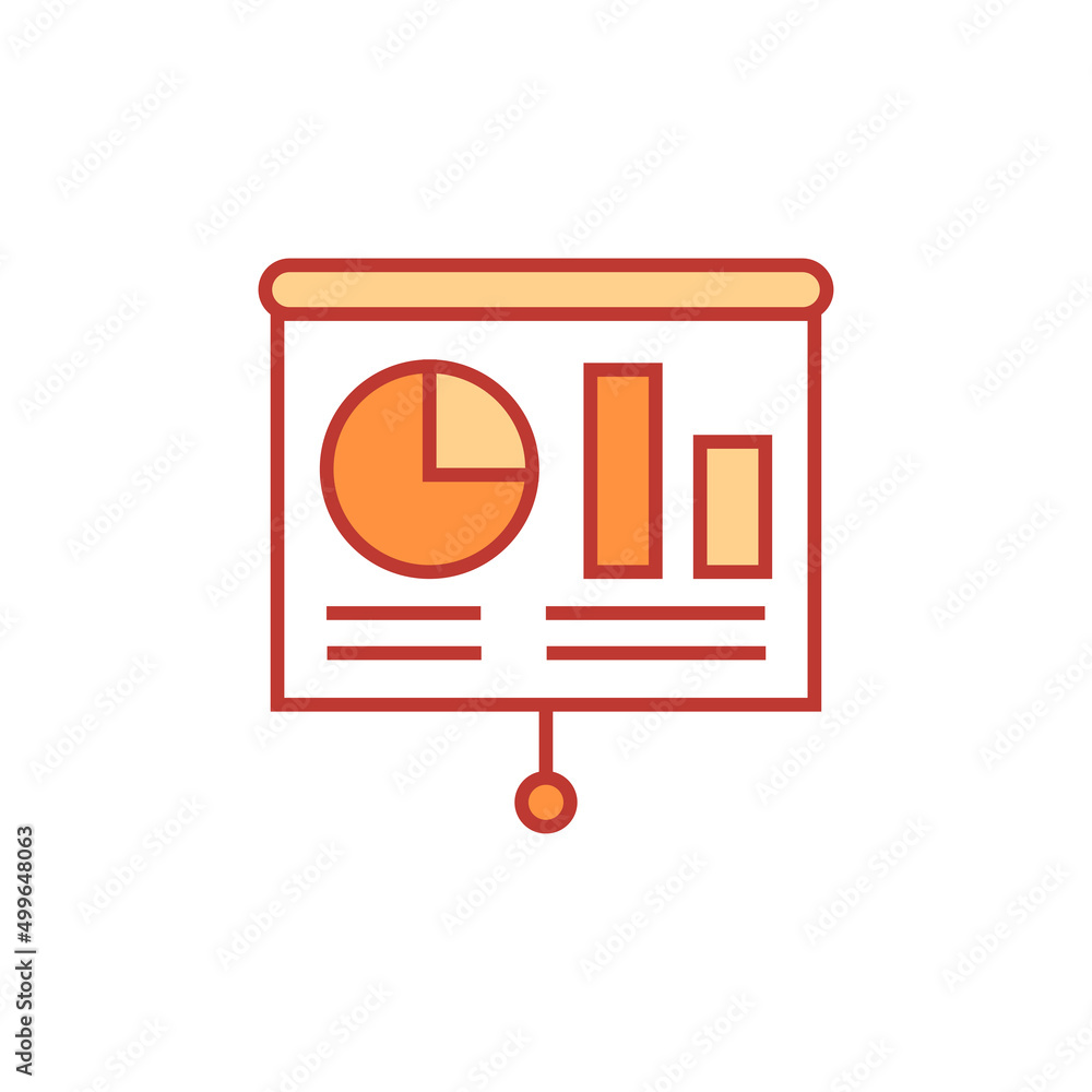 Presentation icon. Business plan vector illustration. Isolated contour ...