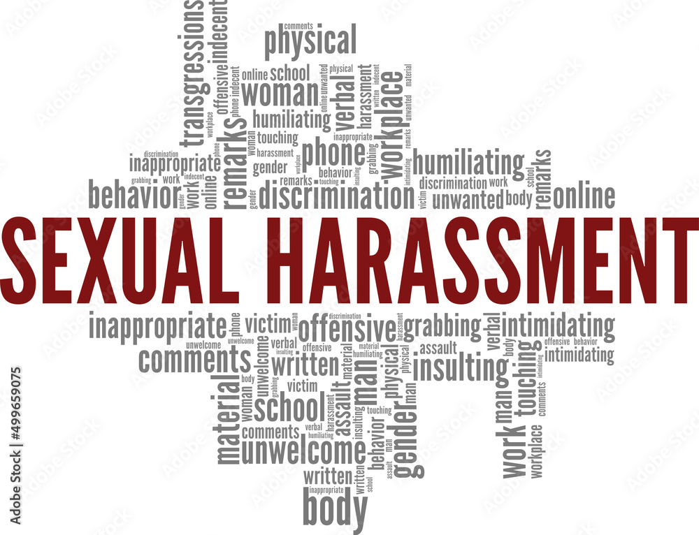 Sexual Harassment conceptual vector illustration word cloud isolated on ...