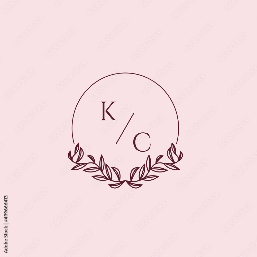 KC initial monogram wedding with creative circle line Stock Vector ...