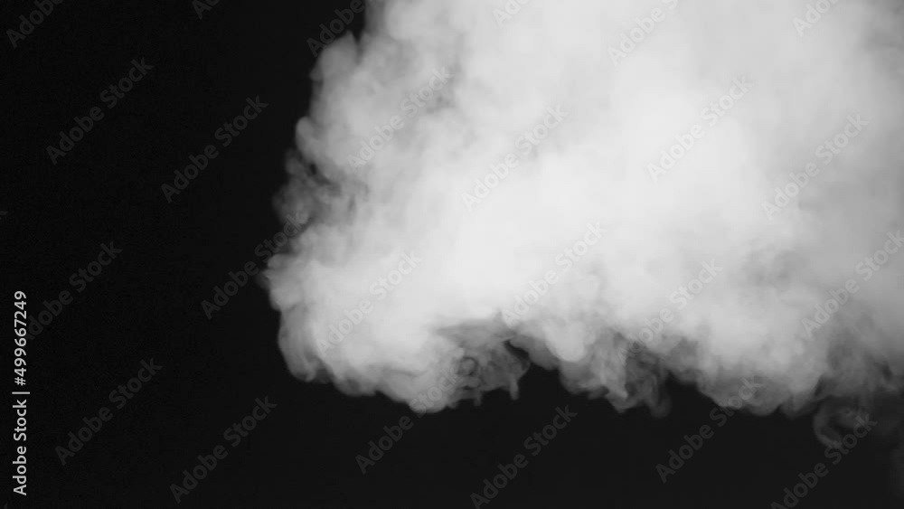 Vidéo Stock White Smoke Screen on Black. A swirling stream of white ...