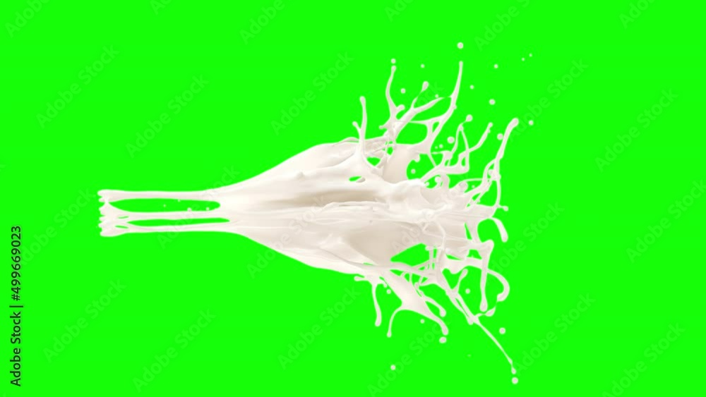 Splash of milk on a green screen. High detailed milk splash Stock Video ...
