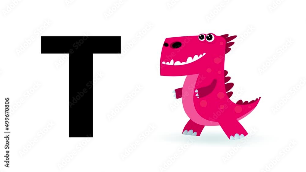 R letter big black like tyrannosaurus cartoon animation. Animal dino ...