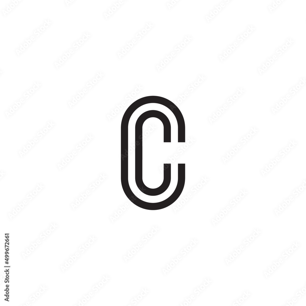 Double C letter shaped capsule simple symbol logo vector Stock ...