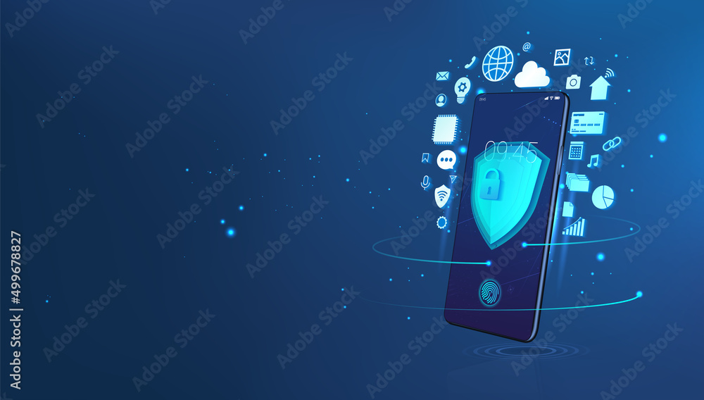 The concept of full protection of the mobile phone from personal data ...
