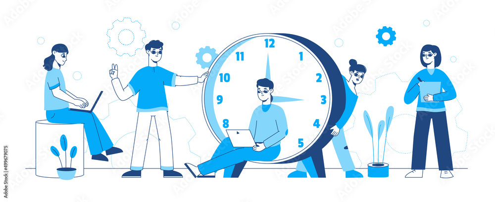 Business time management, effective schedule organising, outline ...