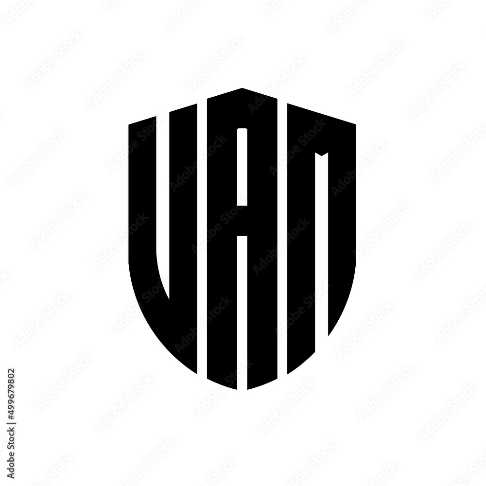 VAM letter logo design. VAM modern letter logo with black background ...