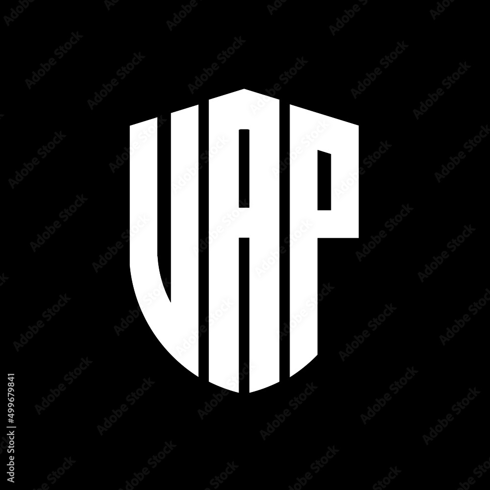 VAP letter logo design. VAP modern letter logo with black background ...