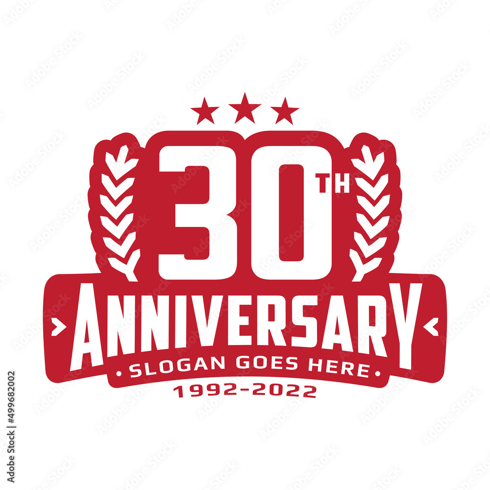 30 years anniversary logo design template. 30th anniversary celebration ...