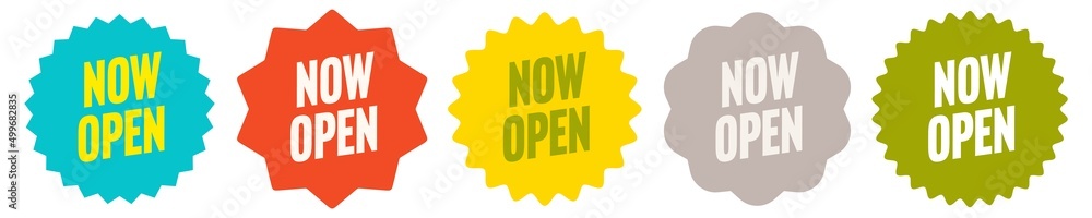 Now open starburst sticker set design template. Startup badge, access ...