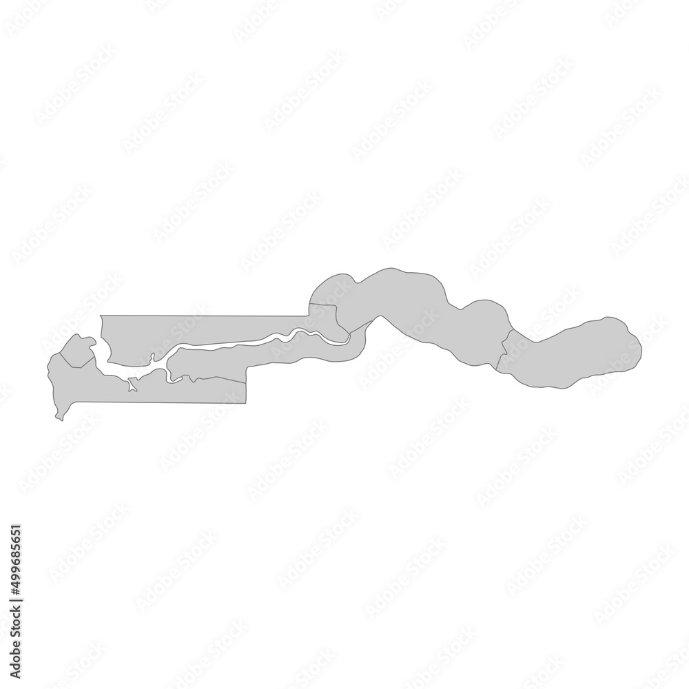 Outline political map of the The Gambia. High detailed vector ...