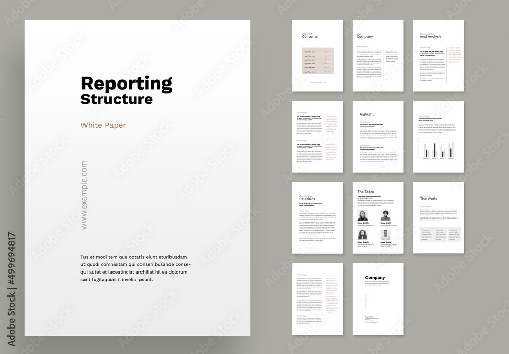 White Paper Corporate Layout Stock Template | Adobe Stock