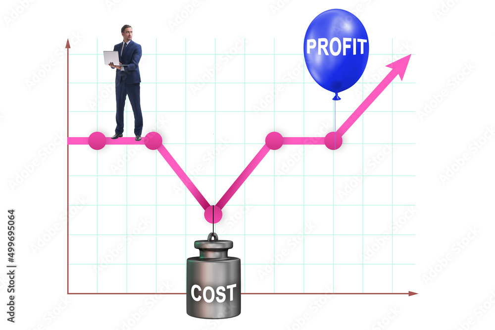 Chart with profit and cost and businessman Stock Photo | Adobe Stock