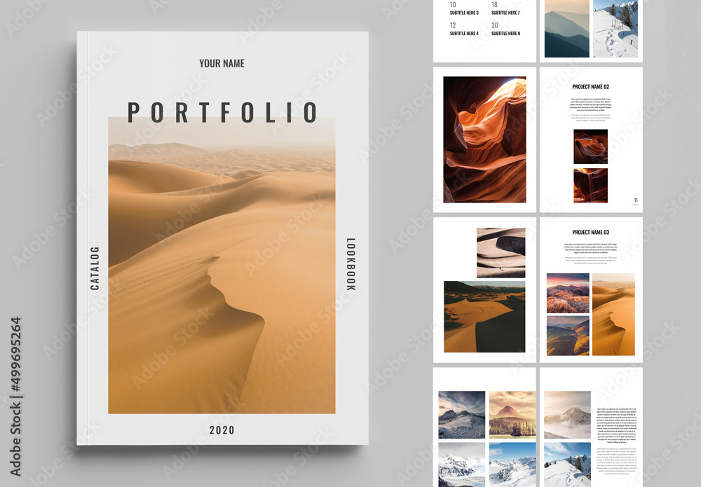 Minimalist Portfolio or Photobook Layout Stock Template | Adobe Stock