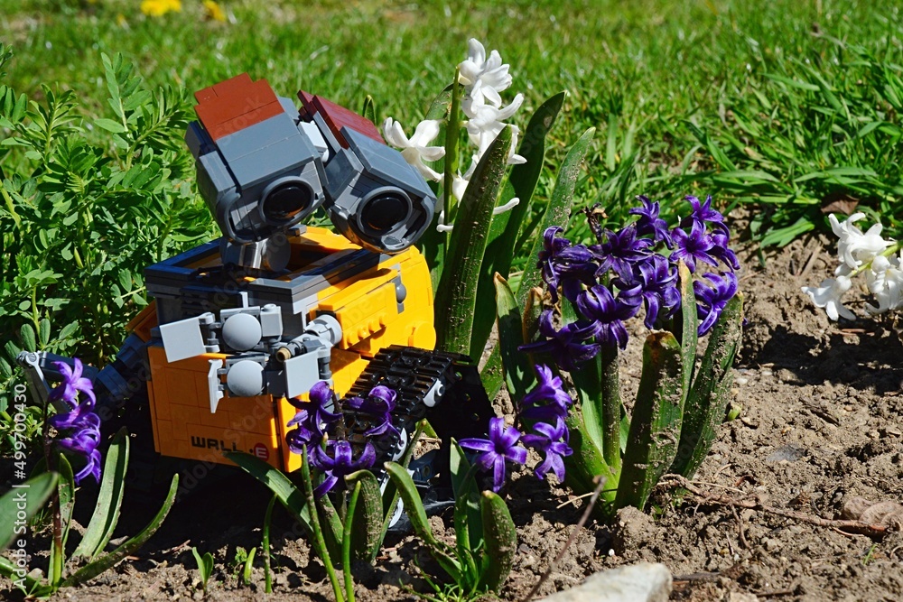 LEGO Wall-E robot model from Disney Pixar science fiction movie passing ...