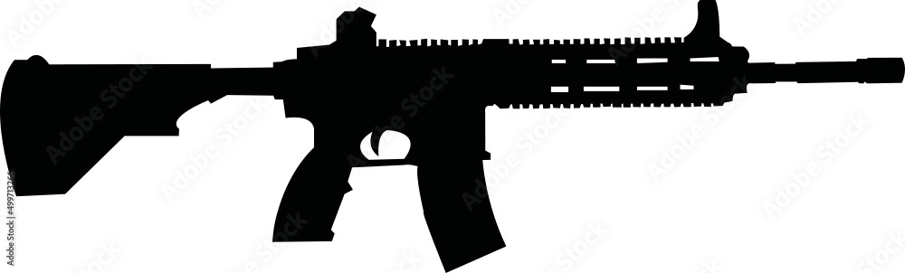 Fototapeta m416 hk416 rifle gun with assault rifle svg vector cut file ...