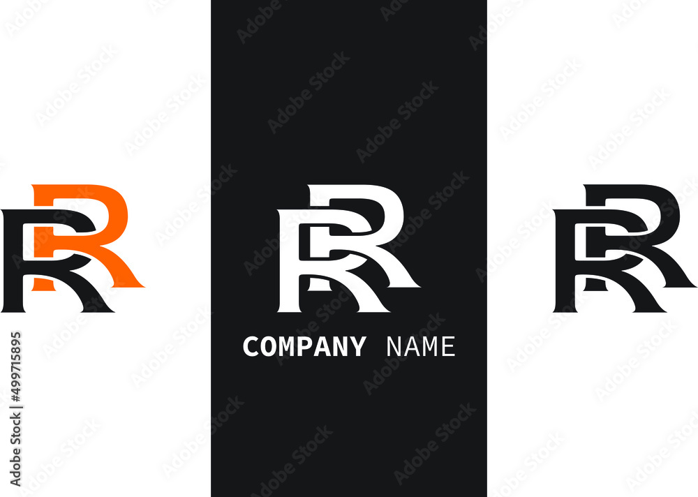 Rr letter logo design with a creative cut (Vector Image) Adobe Stock ...