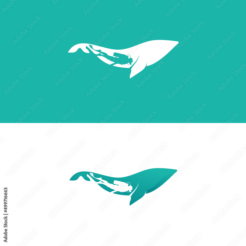 Scuba freediving logo design template Stock Vector | Adobe Stock