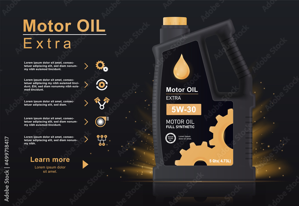 Bottle engine oil concept. Dark template with oil for lubricating car ...