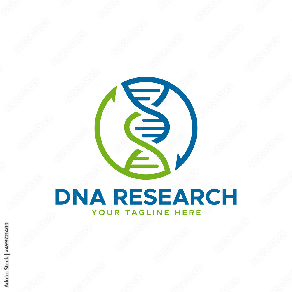 DNA logo. Genetic engineering concept. DNA repair logo design Stock ...