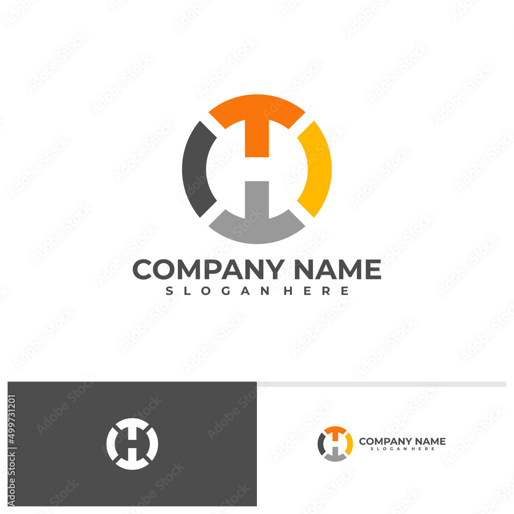 Initial T H logo design vector template, Creative T H logo design ...