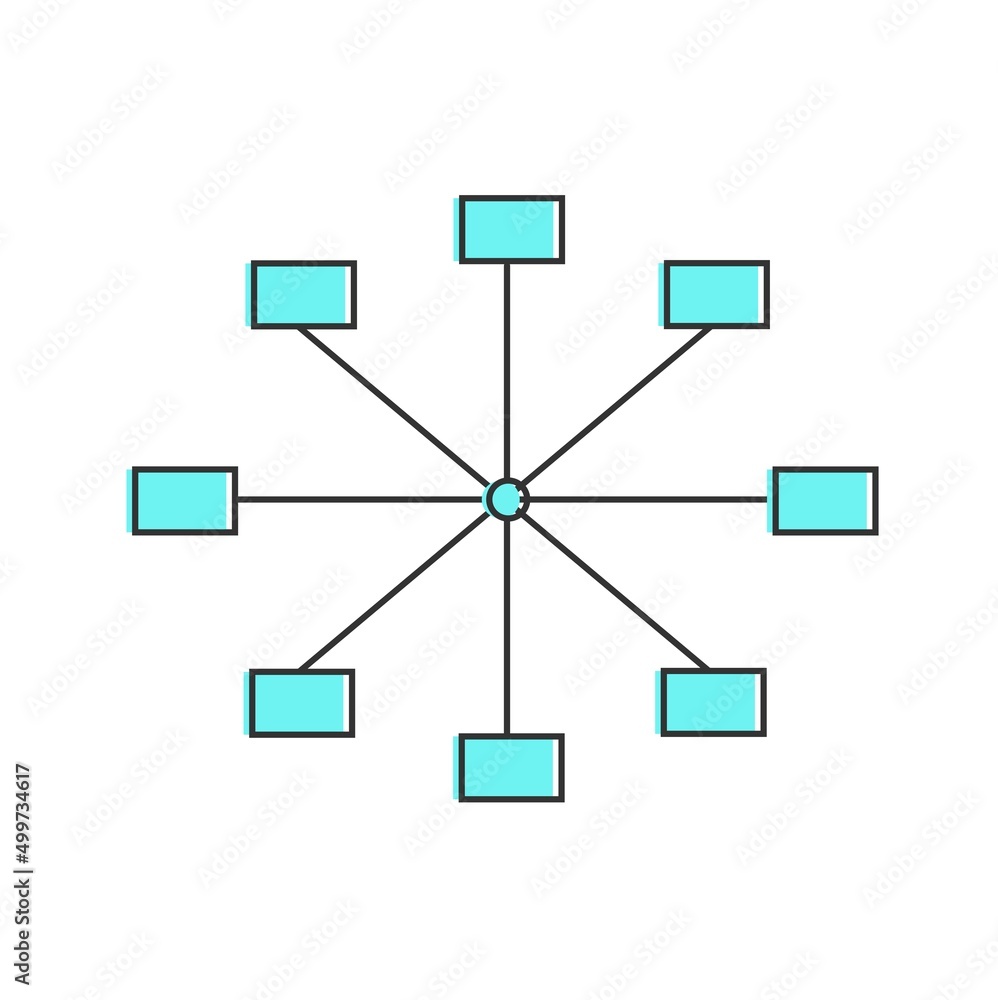 social network concept, star topology network design Stock Illustration ...
