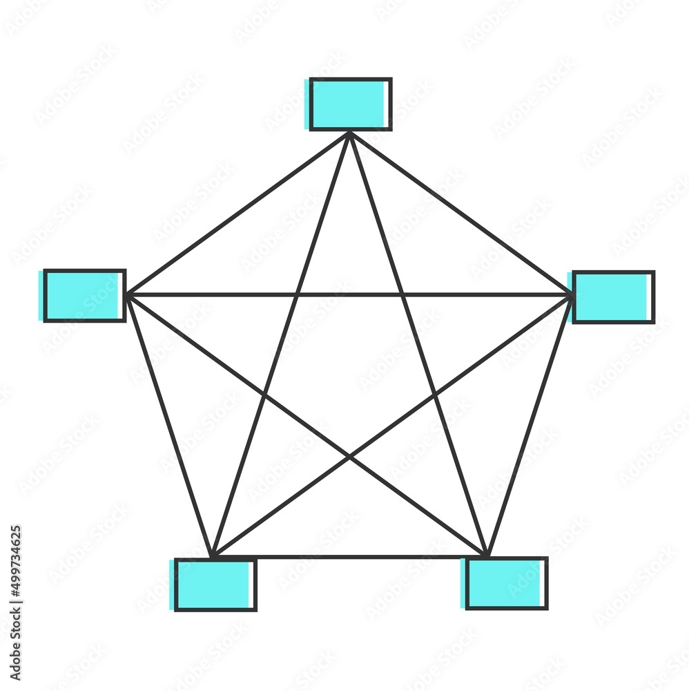 mesh topology network design illustration Stock Illustration | Adobe Stock